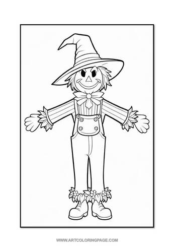 Halloween Coloring Pages Scarecrow Vol 3: Spooky Harvest Fun! by Coloringfy
