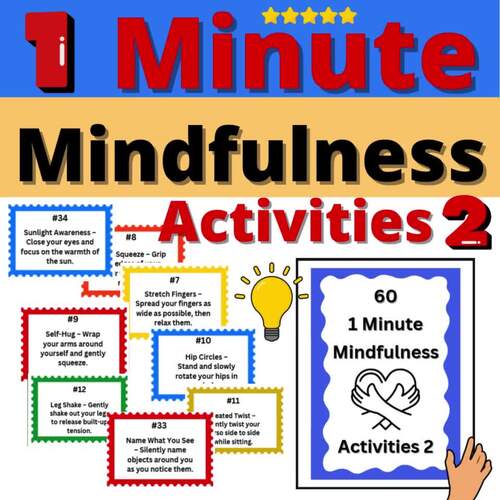 Mindfulness Activities 1 Minute Cards SEL Resource 2 Mental Health