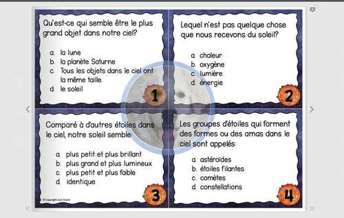 Le soleil et les étoiles - The Sun & Stars Science Activities in FRENCH