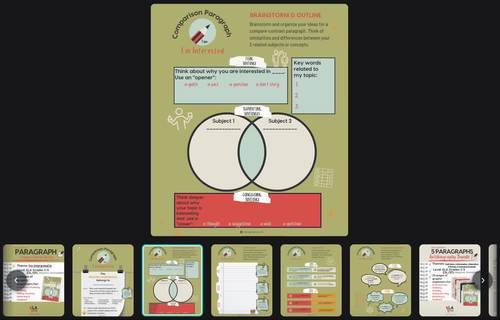 Writing Workbook for a COMPARISON Paragraph: "I'm Interested In"