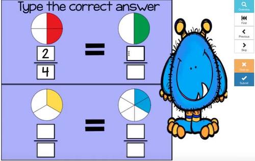 Equivalent Fractions BOOM Cards - Distance Learning by Miss Coffee's Class