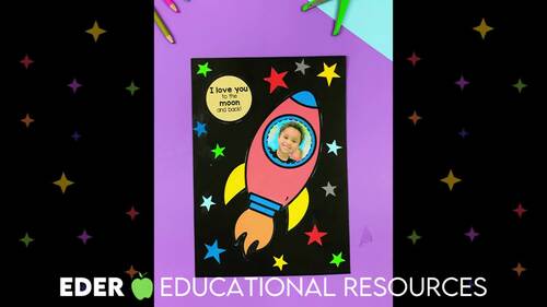 Father's Day Rocket Card Craft | I Love You to the Moon and Back! Template