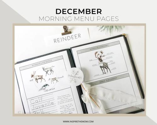 December Morning Menu Pages by Inspire the Mom | TPT