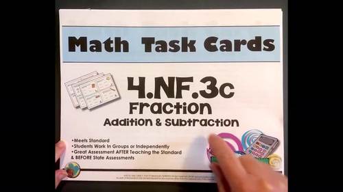 4.NF.3c - 4th Grade Math Task Cards 4.NF.3c Standards Aligned | TPT