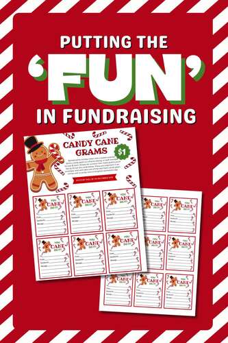 Christmas Candy Cane Gram Flyer | PTA PTO Holiday Fundraiser Candy Grams