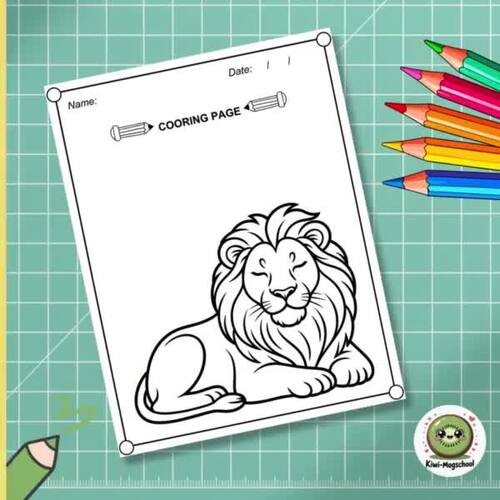 [K-3] Lion Body Parts Labeling Diagram Worksheets | Savanna Science Unit