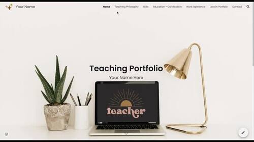 *Boho* Basic Digital Teaching Portfolio | Teacher Portfolio Website