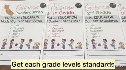 K-6th Grade California Physical Education Standards Printable Teacher ...