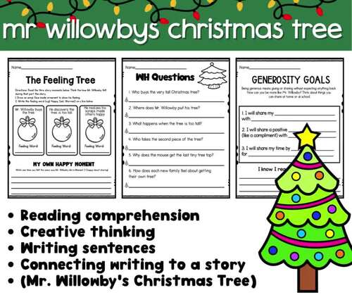 Mr. Willowby's Christmas Tree Writing and Activities by Kidz Learning ...