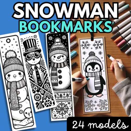 Snowman Coloring Bookmarks for Kids | 24 Fun Winter-Themed Printable ...