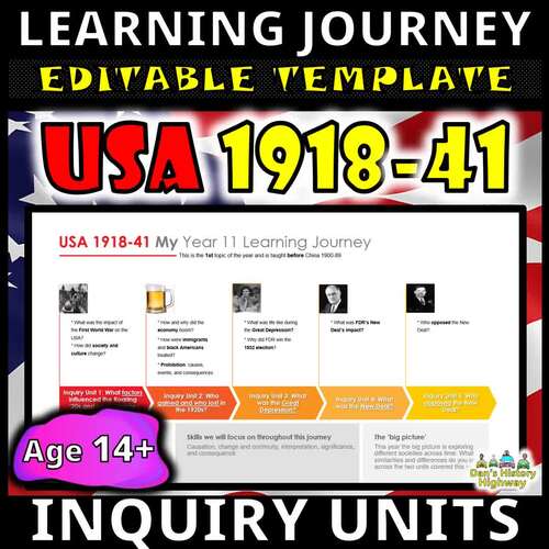 Learning Journey – USA 1918-41 | Student Learning Template | TPT