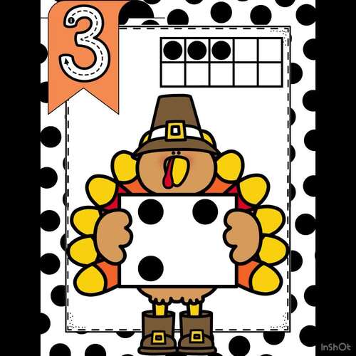 Thanksgiving Number Formation & Subitizing Posters 0–10 | Turkey Theme