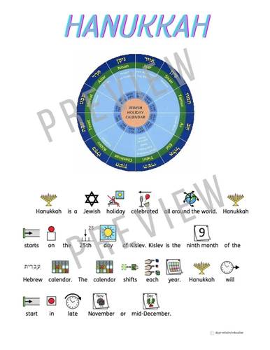 Hanukkah | Symbol Supported Reading by Differentiated Education