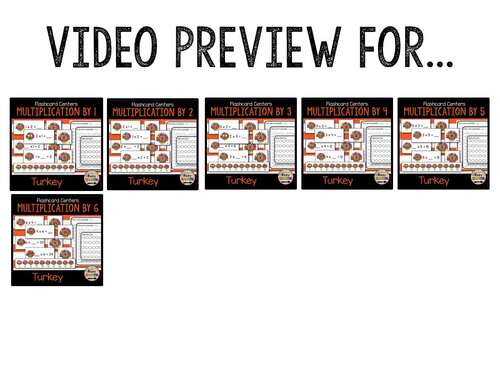 Thanksgiving Math Multiply by 1-10 Flashcard Games Center, Turkey ...