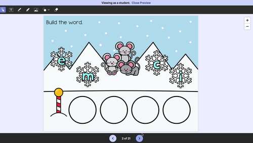 Christmas Phonics CVCe Long I Word Building Google Slides by Prepped in ...