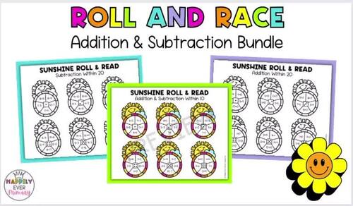 End of the Year Roll & Race Math Games - Addition & Subtraction Within ...