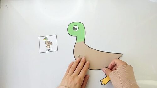 Duck Craft Letter D Pond Animals Coloring, Tracing Cut and Paste Activity