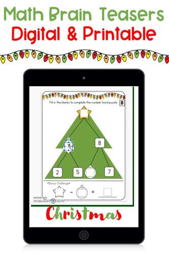 Christmas Math Brain Teasers | Digital & Printable by Centered in Primary
