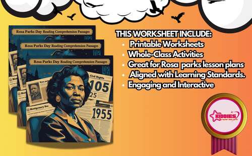 Rosa Parks Reading Comprehension Passage Activities,3rd, 4th, 5th, 6th ...