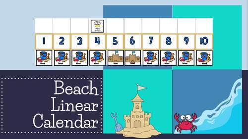 linear calendar beach themed by Joy and Sunshine Collective | TPT