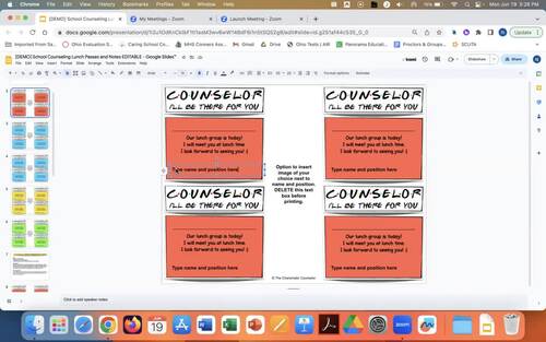 School Counseling Lunch Passes and Customizable Notes / EDITABLE