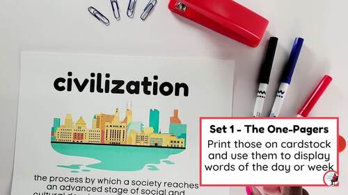 Social Studies Vocabulary Cards / Early River Civilizations Word Wall ...