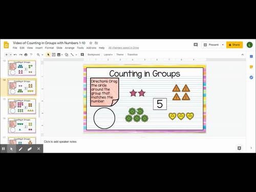 Kindergarten Counting in Groups 1-20 Bundle Google Classroom Distance ...