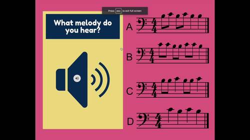 Interactive Ear Training - BASS CLEF - LEVEL 1 by Brenda Taveras