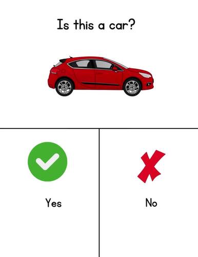 Yes and No task cards for autism and special education by Autismfamilystory