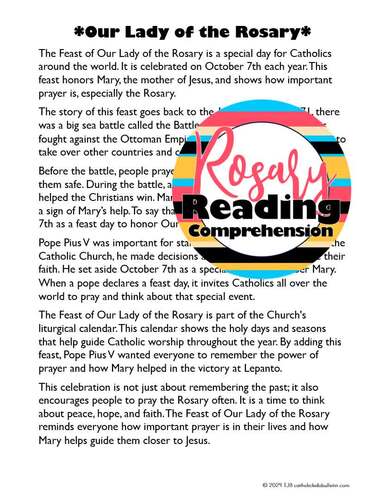 Our Lady of the Rosary, Battle of Lepanto, & Pope Pius V Reading ...