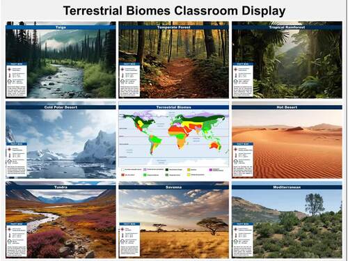 Terrestrial Biomes Classroom Poster Display and Student Handouts