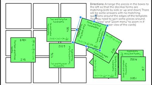 Differentiated Decimal Place Value Forms Tarsia Matching Puzzle Activity