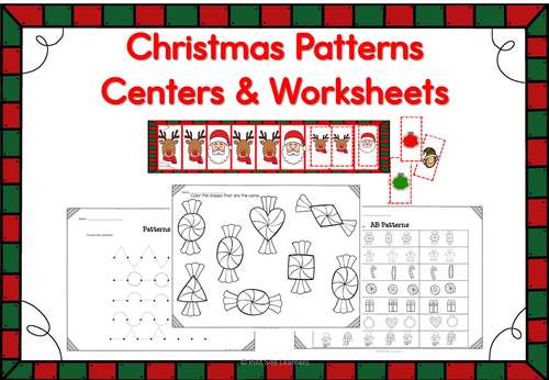 Math Patterns | Christmas Pictures | PK and K by Pint Size Learners