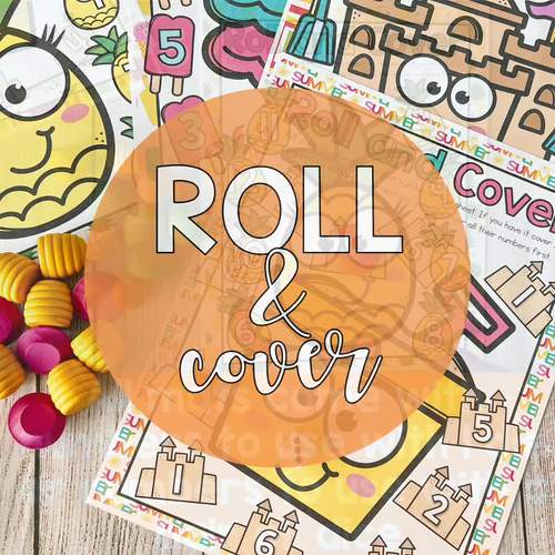 Summer Roll and Cover | Number Recognition Math Center by A Teacher and ...