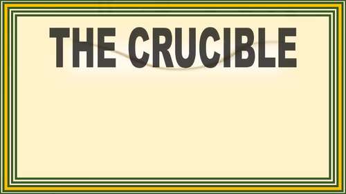 THE CRUCIBLE Reading and Discussion Questions and Annotation Activity ...