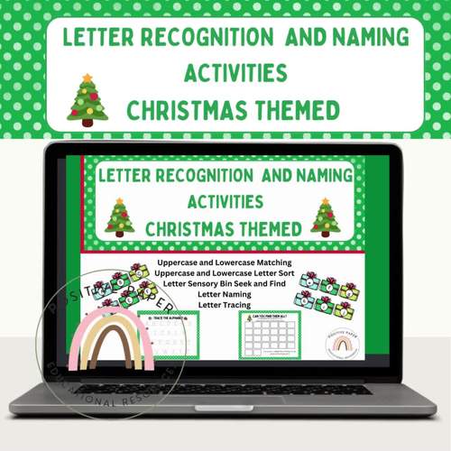 Christmas Letter Naming Word Work Center | TPT