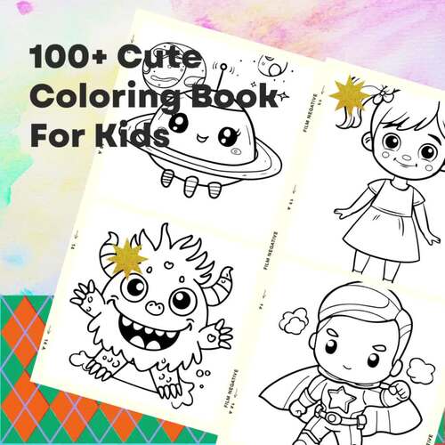 105 Fun Creative Coloring Pages For Kids by Teacher4Design | TPT
