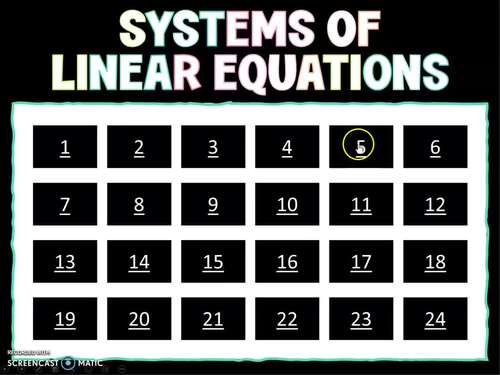 Systems of Linear Equations - Math Bingo Game by Lisa Davenport | TPT