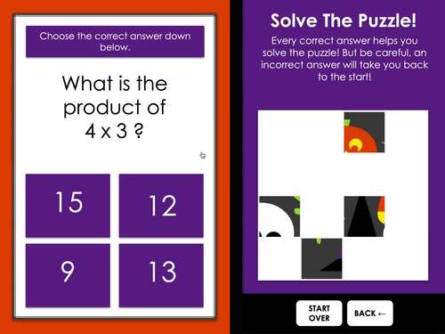 Halloween Multiplication Digital Math Game for Google Slides ™ | TPT