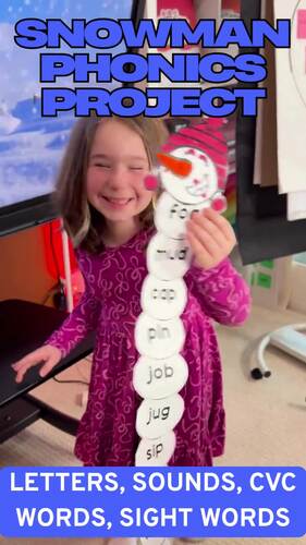 Snowman Craft: Editable Phonics Project And Snowman Activities