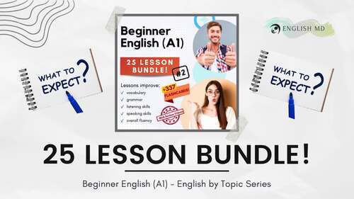 Beginner ESL Lesson Bundle for Adults & Teens (25 lessons) (A1) by ...