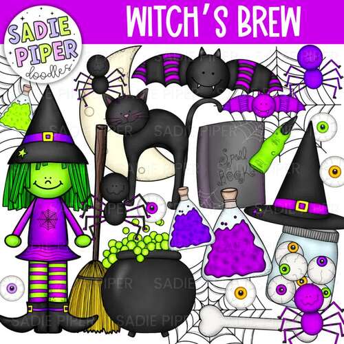 Witch's Brew Clipart, Halloween Clipart, Spooky Clipart - Sadie Piper