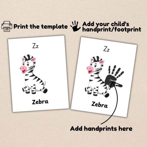 Animal Alphabet Handprint Craft Bundle | Alphabet Book | ABC handprint ...
