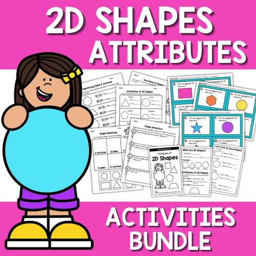 2D Shapes Attributes Sides Vertices of Plane Figures Worksheets ...