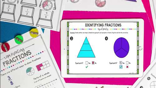 Identifying Fractions - 3rd Grade Math Unit - Printable & Digital 3.NF.A.1