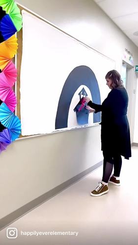 Retro Rainbow Welcome Bulletin Board Kit by Happily Ever Elementary