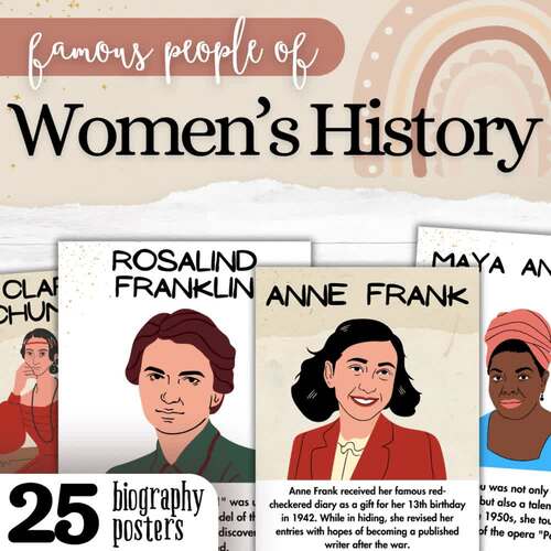 Women's History Month Biography Posters | Women Leaders Bulletin Board ...
