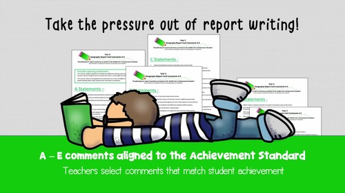 Australian Curriculum Year 3 Geography Report Card Comments by Ideacations