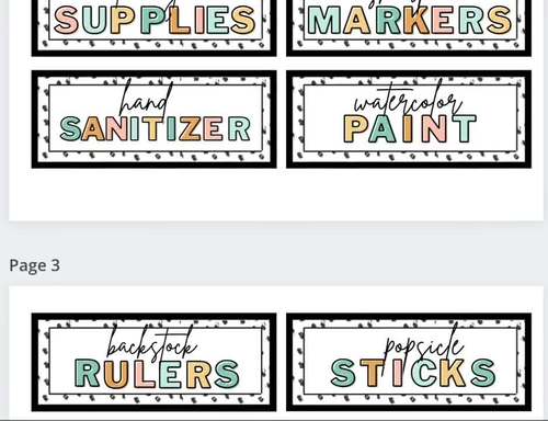Modern Boho Rainbow Classroom Supplies Labels [editable] | TpT