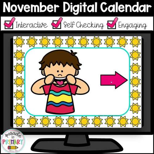 DIGITAL CALENDAR - November - Circle Time - Morning Meeting - Google Slides